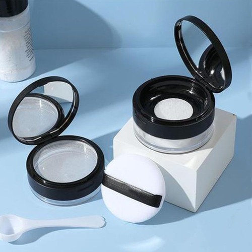 Empty Powder Box Loose Powder Pot Puff Cosmetic Container Travel Makeup ...