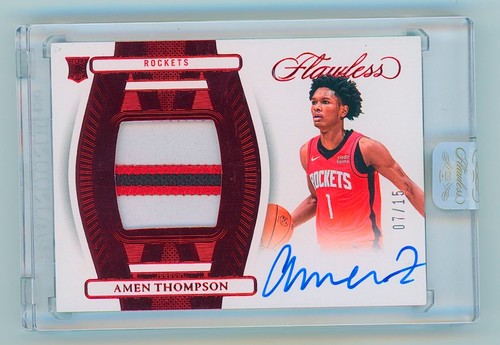 2023-24 Panini FLAWLESS AMEN THOMPSON Horizontal Rookie Patch Auto RED ...