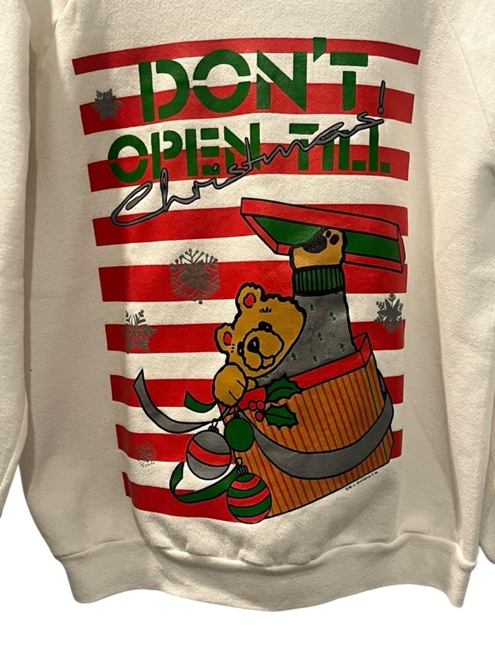 Vintage 80s Size Medium Don’t Open Til Christmas Crew Neck Pullover ...