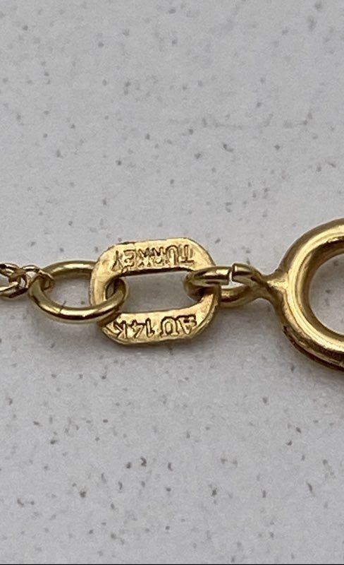 14k Yellow Gold Turkey Chain Necklace 17" 0.96g | eBay