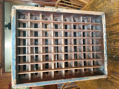 VINTAGE WOOD Mystery STORAGE BOX WITH SMALL SORTING COMPARTMENTS ...