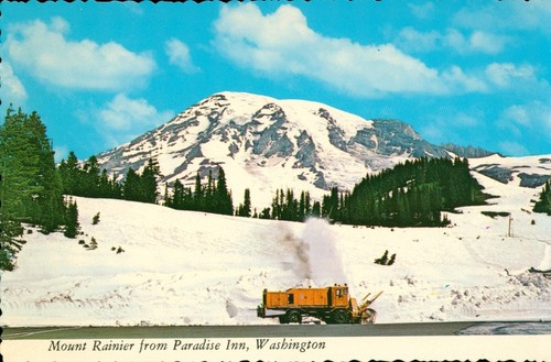 Postcard Mount Ranier Paradise Inn Washington State Snow Blower | eBay