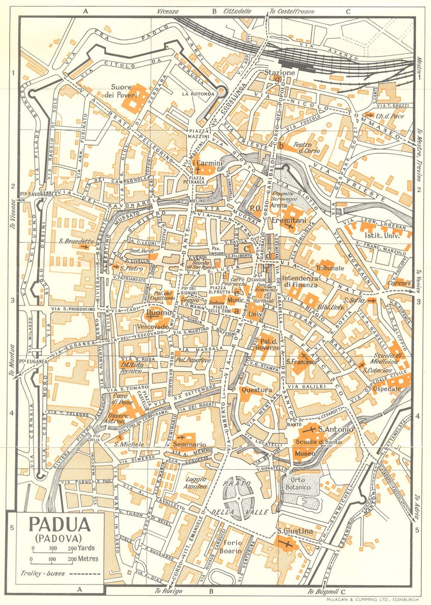 Padua City Centre Map Of York Downtown Map Padua | Touring Club