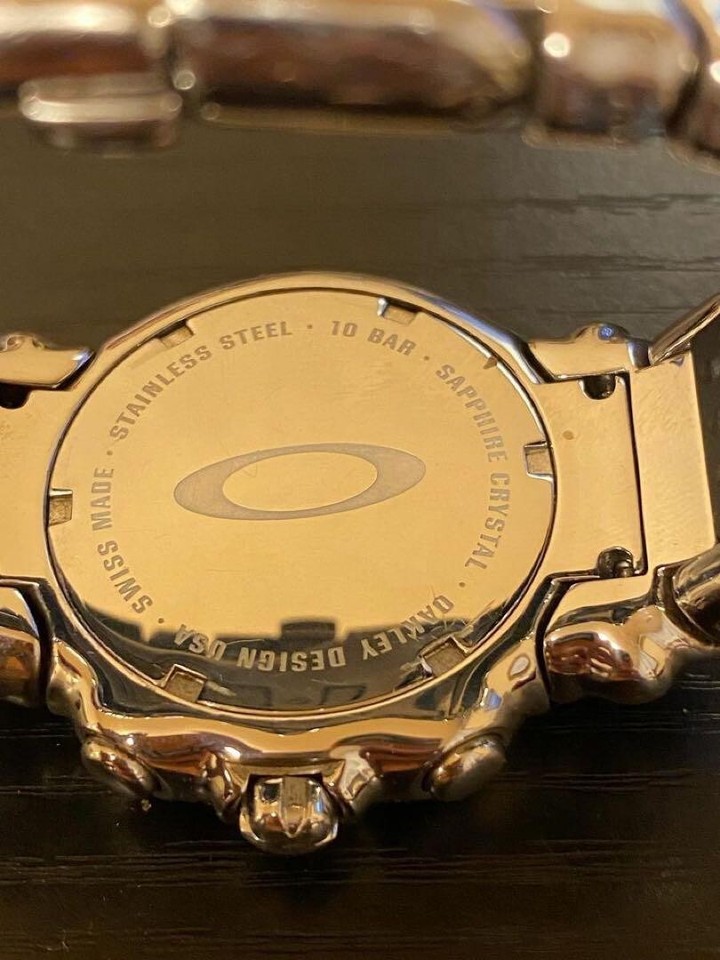 Oakley Judge II Dual Time Orange Dial Men's Analog Quartz Watch Silver ...