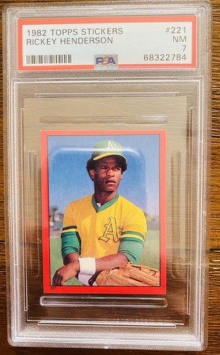 1982 Topps Sticker Rickey Henderson #221 Oakland Athletics HOF PSA 7 NM ...