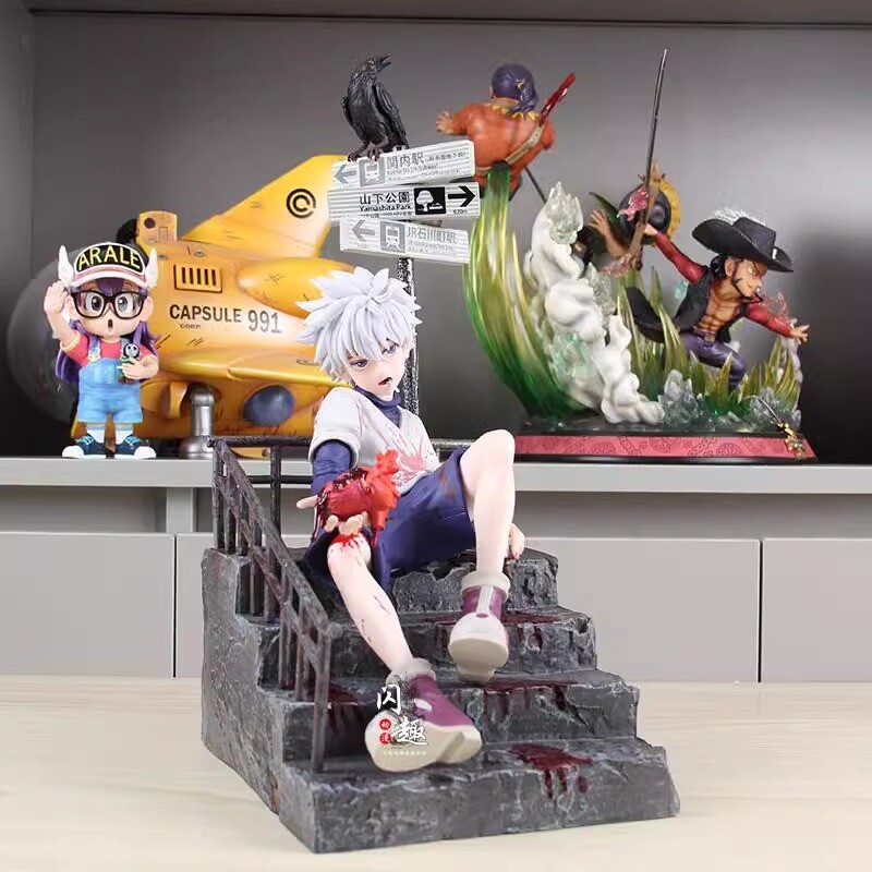 34cm Anime HUNTER×HUNTER Killua Zoldyck Setting Road Sign Figure Model ...