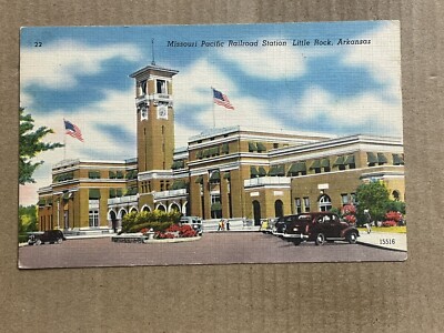 Postcard Little Rock AR Arkansas Missouri Pacific Railroad Depot Train ...