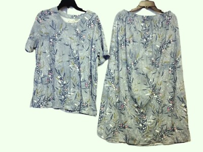 Bizzit Ladies 2-Piece 60% Cotton Maxi Skirt / Short Sleeve Top Set Blue ...