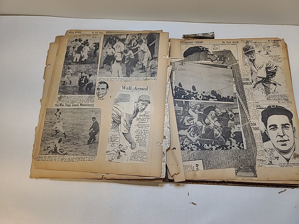 Vtg MLB Sports Scrapbook Newspaper Clippings Joe Gordon, Oscar Grimes ...