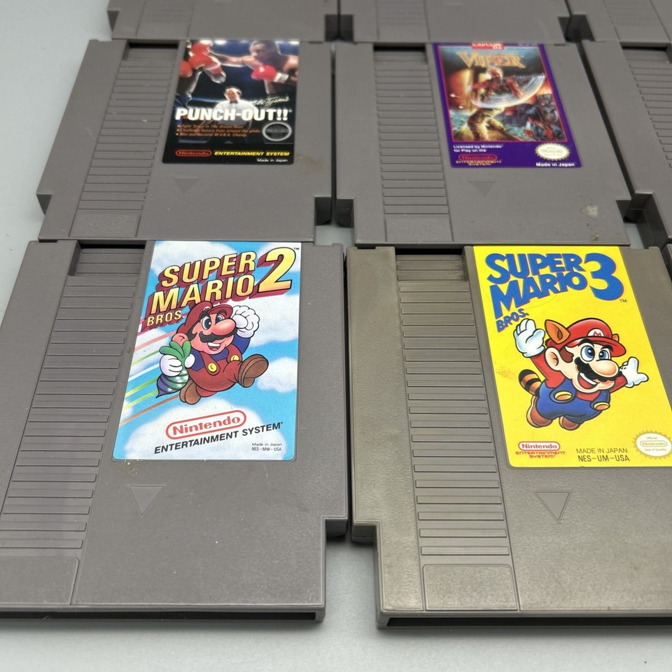 LOT 11 Nintendo NES Games Super Mario, Metroid, Punch-Out, TMNT Contra ...