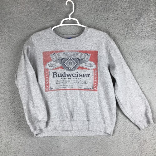 Budweiser Sweatshirt Mens Small Crewneck Pullover Brew City Beer Label ...