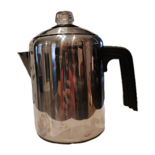 Vintage Farberware Stove Top Percolator 4-8 Cup Stainless Steel Coffee ...