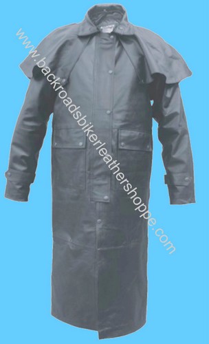 MENS COWHIDE LEATHER BIKER DUSTER TRENCH COAT JACKET | eBay