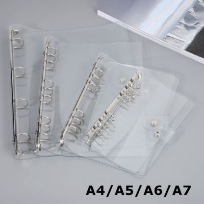 Clear Plastic Clip File Folder Notebook Loose Leaf Ring Binder PVC A4 ...