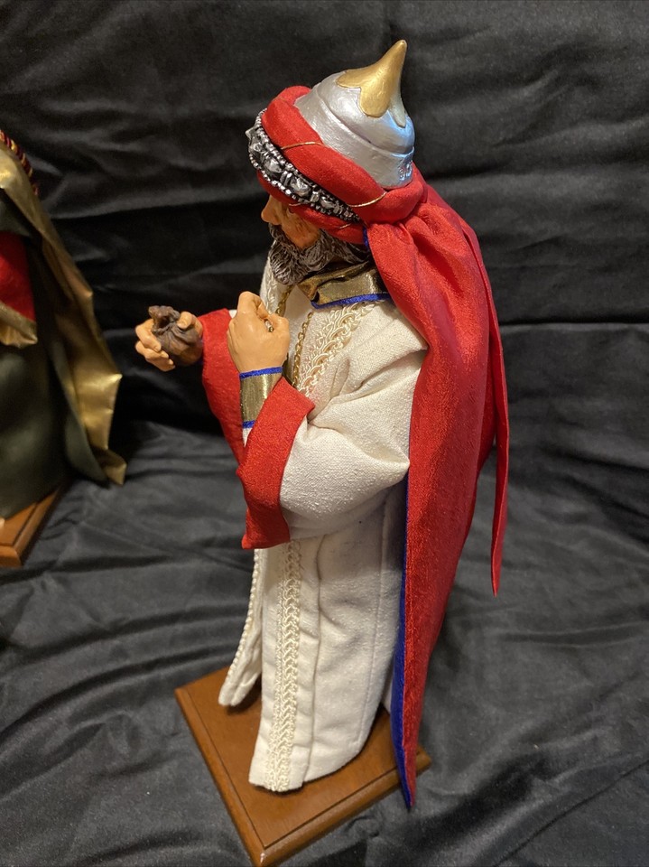3 Simpich Nativity Kings Wisemen Three Vintage Excellent Detail Fabrics ...