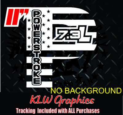 Powerstroke American Flag P 7.3L Decal Sticker Turbo Diesel Truck Crew ...