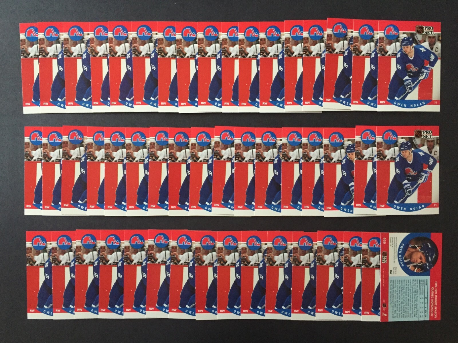 OWEN NOLAN 1990-91 Proset Pro Set Rookie RC Card #635 - 50 Count Lot ...