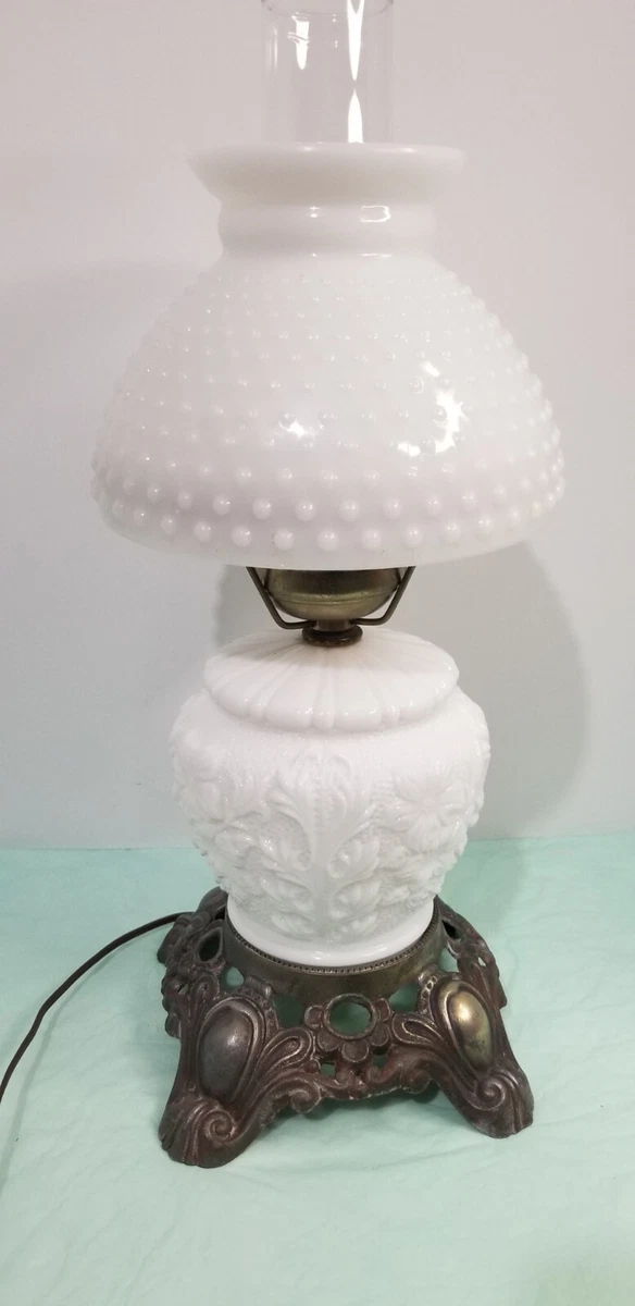 Billy 16 High White Milk Glass Hurricane Lamps Set Of