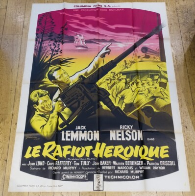 LE RAFIOT HÉROIQUE Affiche cinéma 120x160 MURPHY, JACK LEMMON, RICKY ...
