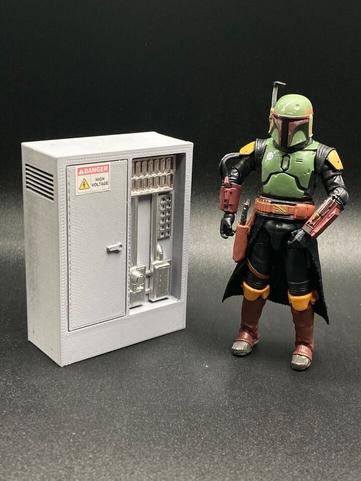 CUSTOM POWER BOX for 3.75" STAR WARS GI JOE figure DIORAMA DISPLAY 1:18 ...