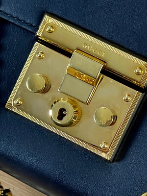 GUCCI Black Large Leather Padlock Chain Bag Shoulder Gold GUCCI Black Large Leather Padlock Chain Bag Shoulder Gold