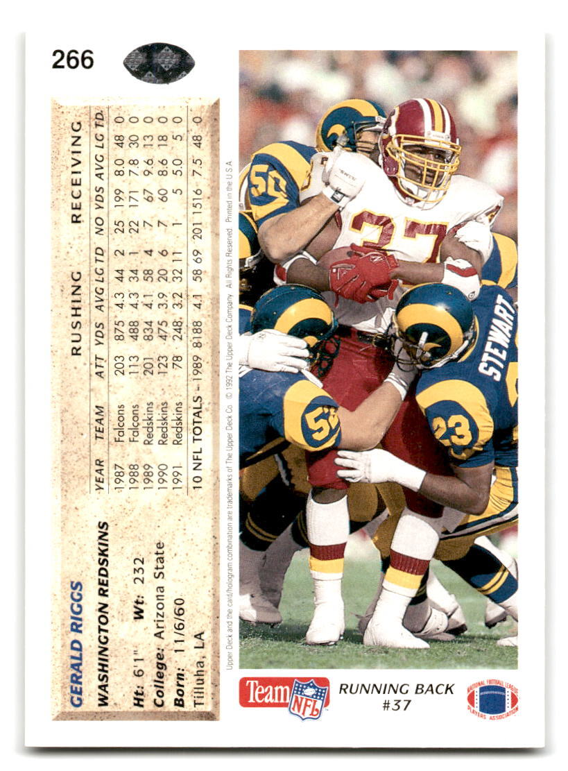 1992 Upper Deck - #266 Gerald Riggs for sale online | eBay