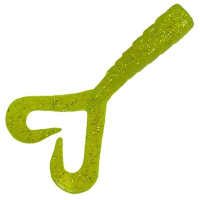 Zak Tackle 5" Twin Tail Grub Chartreuse 25 Pack Halibut, Lingcod Lures ...