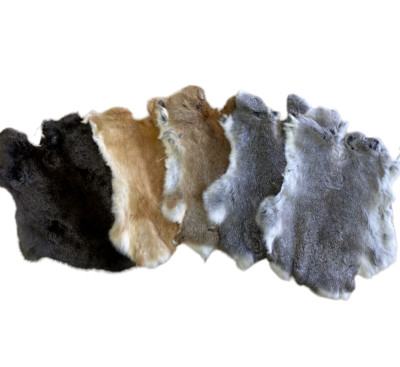 5 PIECE WHOLESALE RABBIT SKIN , ASSORTED RABBIT , CRAFTS , RABBIT PELT ...