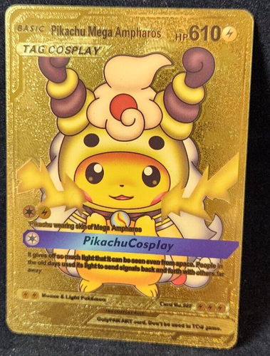 Golden Pikachu Mega Ampharos Tag Cosplay | eBay