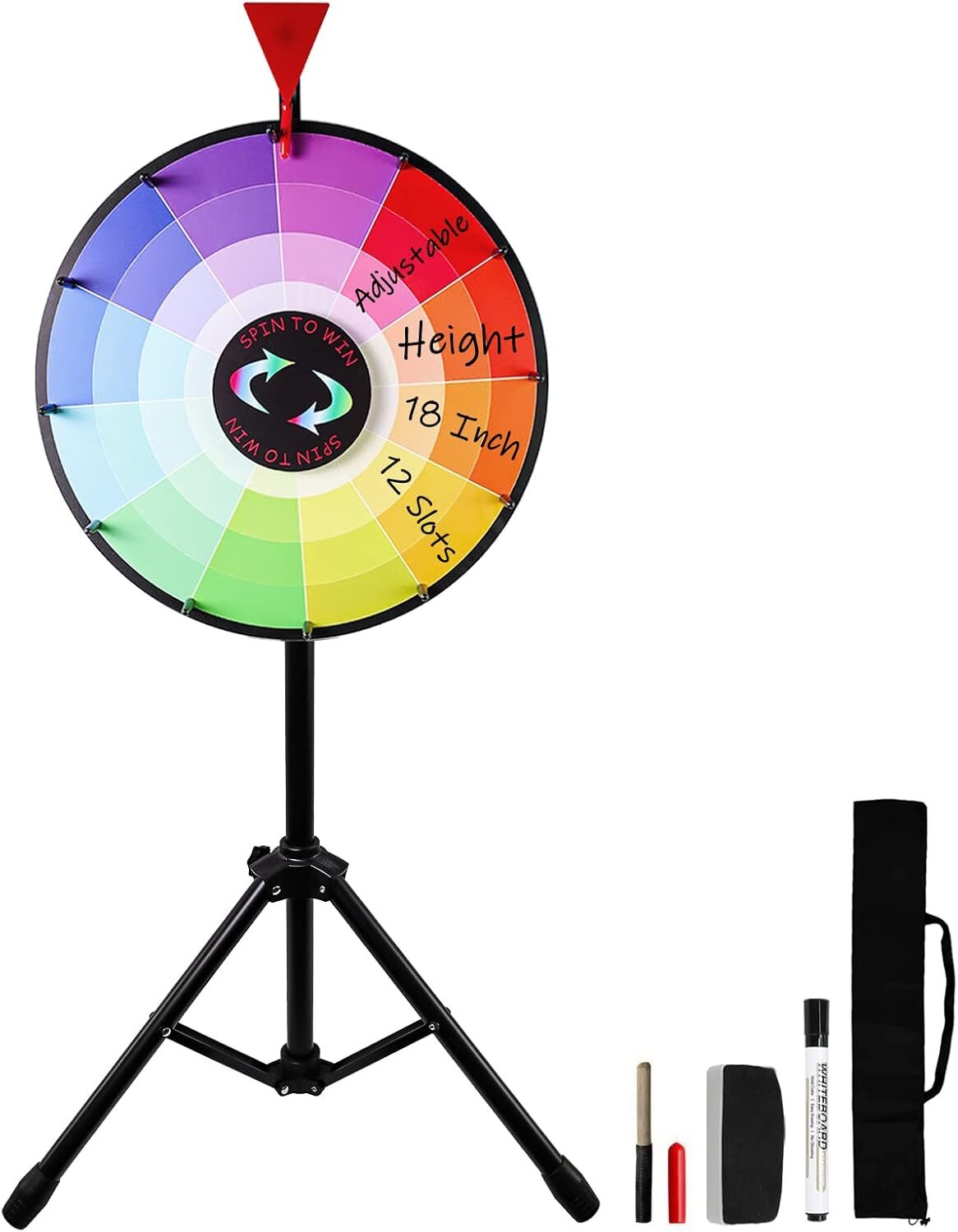 18 Inch Spinning Prize Wheel, 12 Slots Heavy Duty Editable Spinning ...