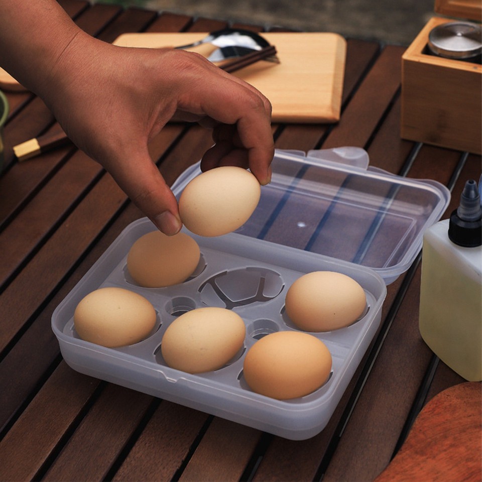 Egg Container Shockproof Transparent Plastic 6 Compartment Egg Carrier ...