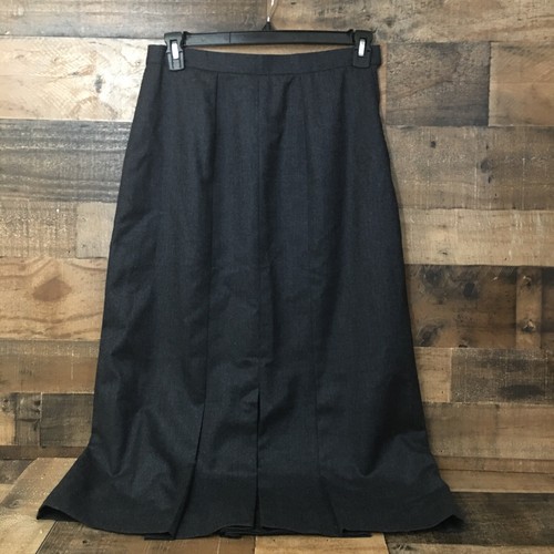 VTG Wool Blend Skirt Women 12 Pleated Academia Secretary Retro Waist 30 ...