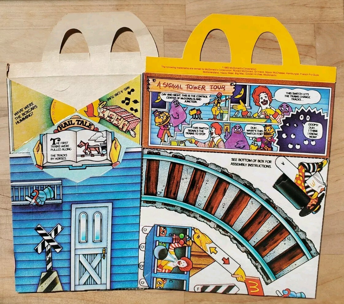1983 McDonald's Happy Meal Box - Rare Mcdonaldland Junction Unpunched ...