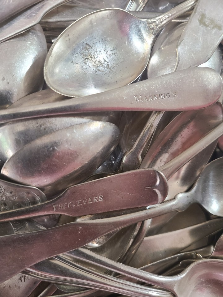 Vintage Huge Lot Mixed Silver Plated Silverware Flatware Knife Spoon | eBay