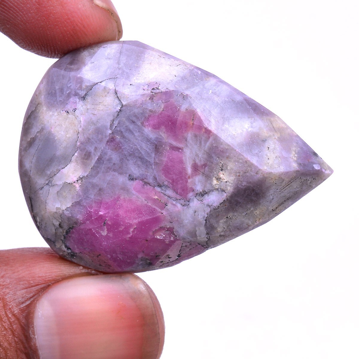 156 Cts Natural Sapphire With Ruby Spots 40mm 30mm Pear Faceted Cut ...