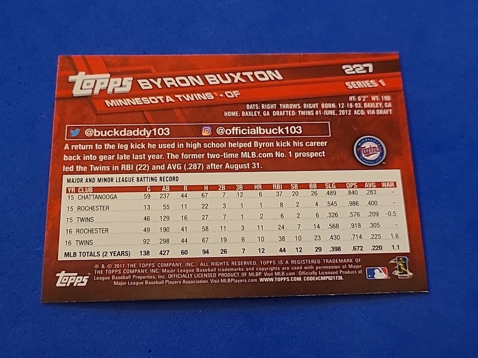 2017 Byron Buxton Topps #227 | eBay
