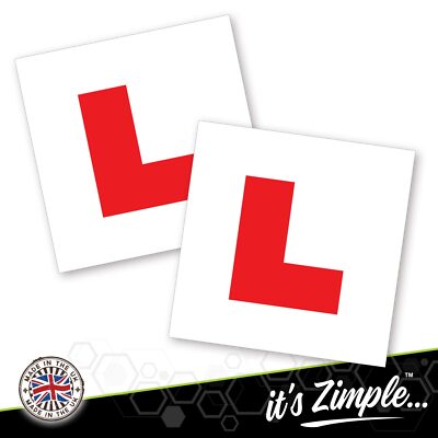 2 x LEARNER STICKER L Plate Stickers Legal Learner Driver Sticker Self ...