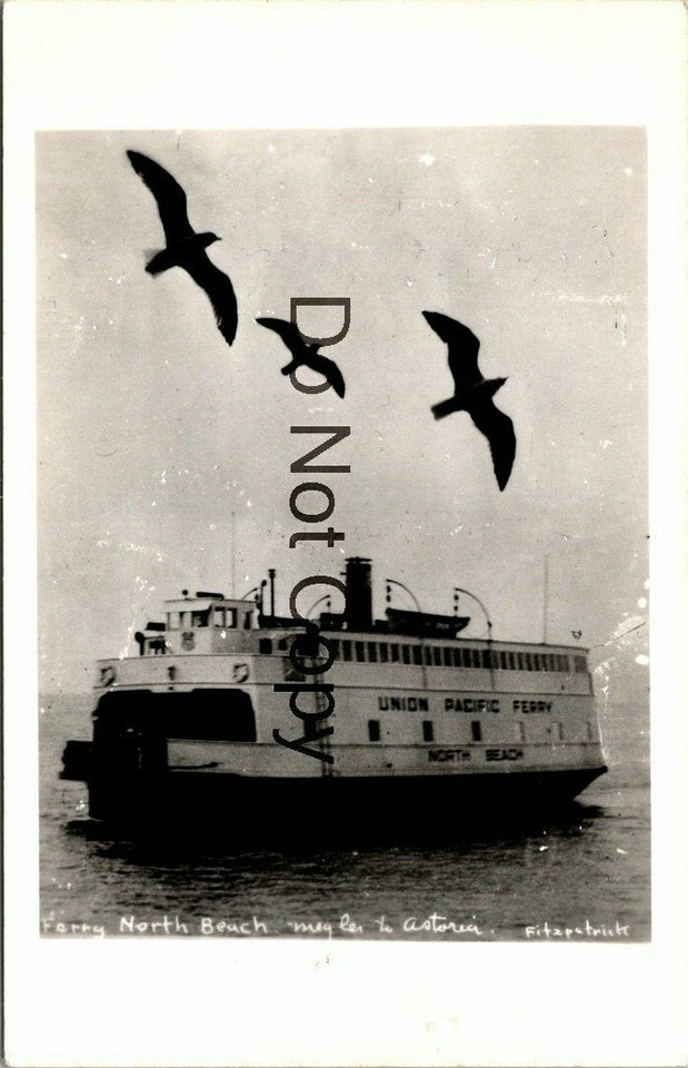 1940s Ferry Astoria to North Beach Megler Washington Vintage Real Photo ...