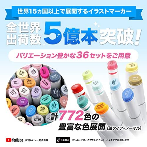 Ohuhu Bold and fine 120 Colors 121 Marker Pens Alcohol Ship within ...