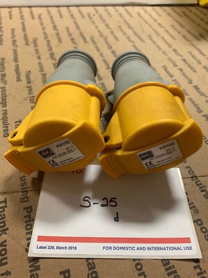MK Commando K9100YEL 2P+ IP44 16a coNNector 100-130V L | eBay