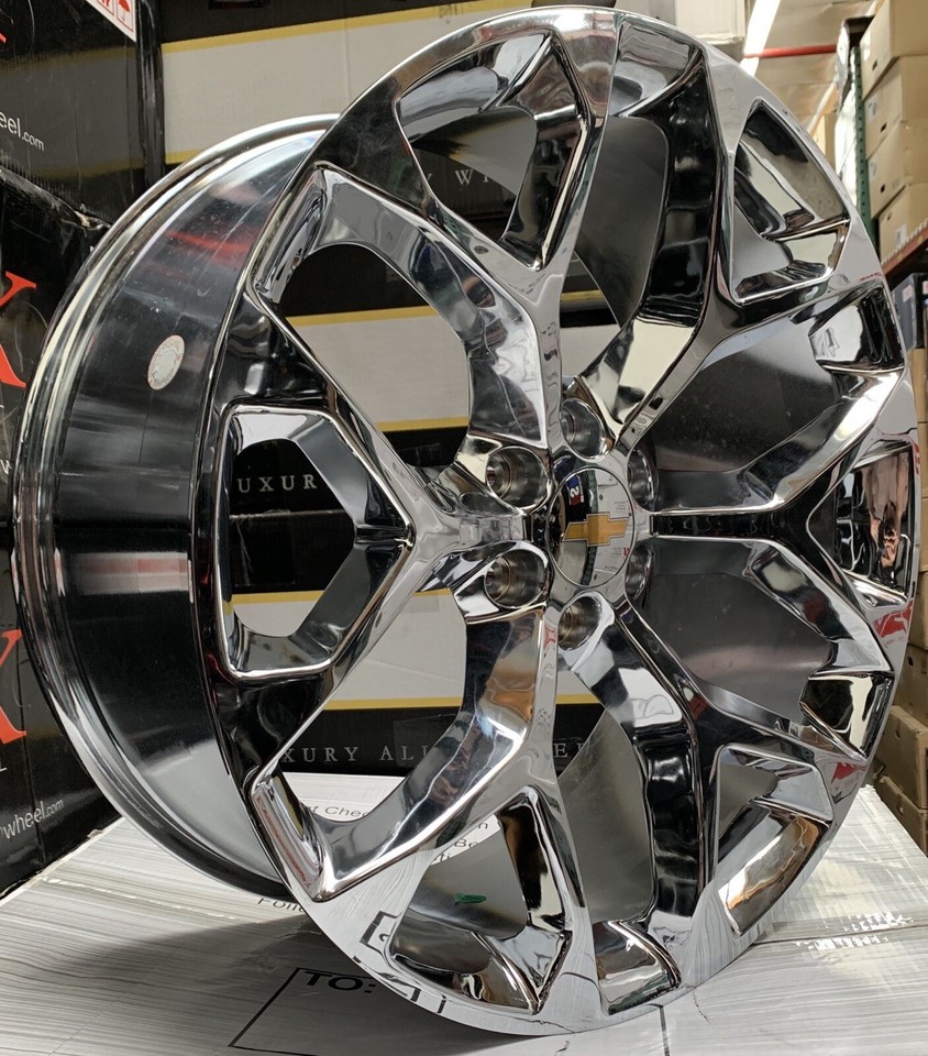 24" Chrome Snowflake Wheels | Sierra Yukon Tahoe Silverado Escalade Ram ...