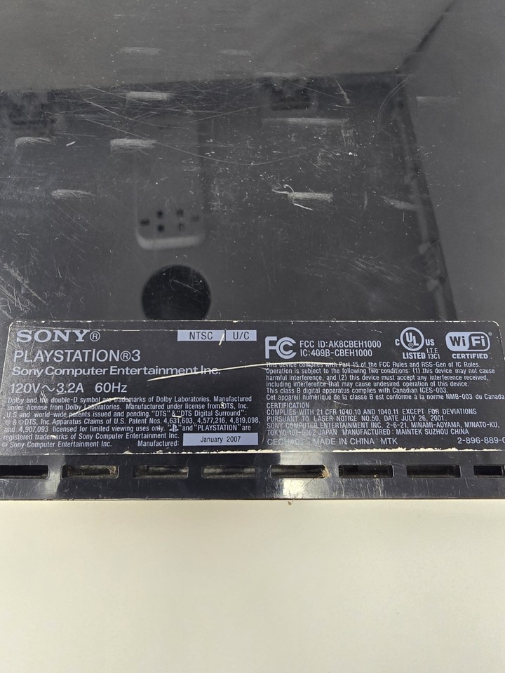 Sony PlayStation 3 PS3 FAT CECHA01 Backwards Compatible Console 4 USB ...