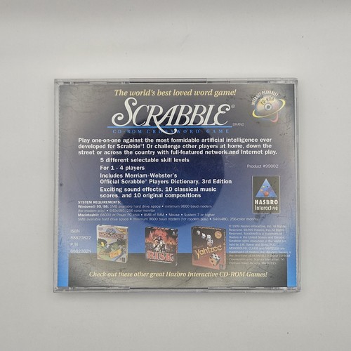 Scrabble CD-Rom Crossword Game 1999 Hasbro Interactive PC Windows! | eBay