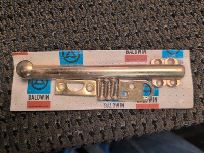 Baldwin Brass 6" Surface Bolt Polished Brass Door Slide Lock Bar New ...