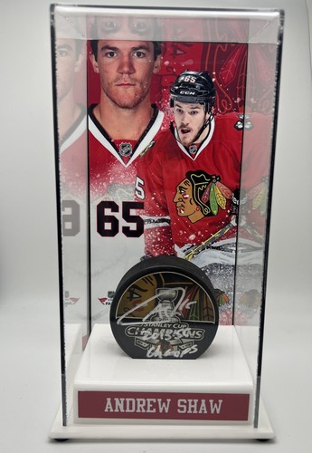 Andrew Shaw Chicago Blackhawks 2013 Cup Puck Signed SC Champs ...