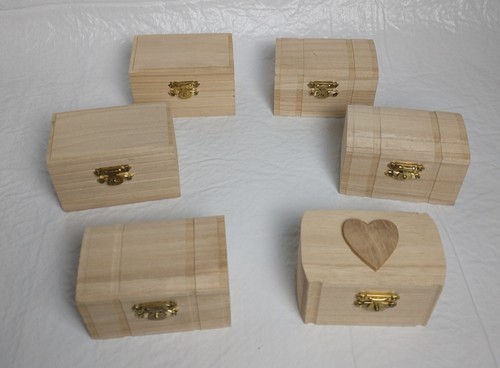 Unfinished Unpainted Wood Boxes for DIY Craft Projects 3.5" x 2" Set of ...