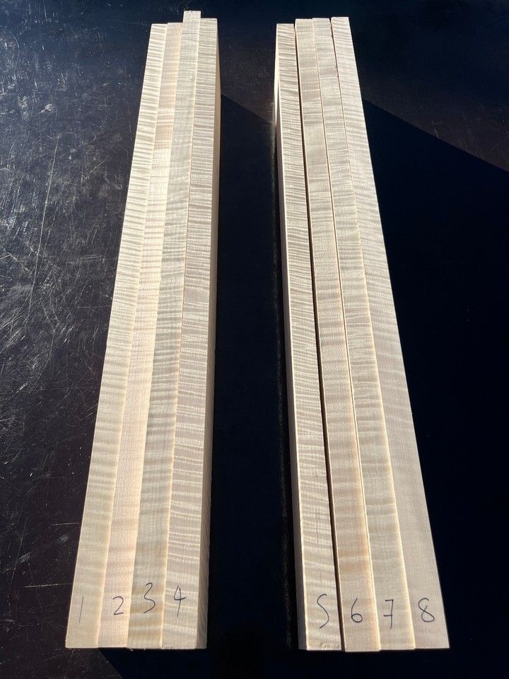 CURLY TIGER STRIPE MAPLE electric guitar neck blank 725-750 x 90-120 x ...