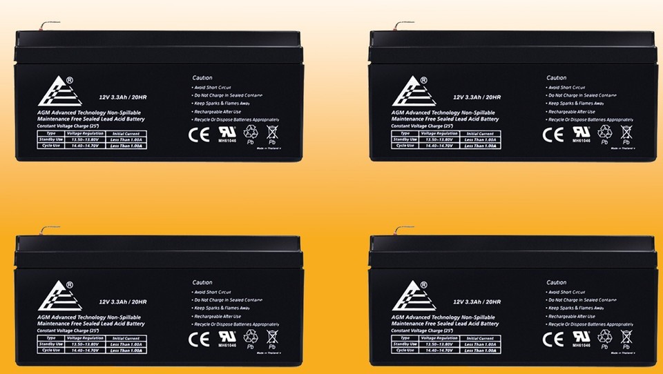 (4 Pack) 12V 3.3Ah 3.5Ah SLA Battery replaces BP3-12, BP3.6-12 | eBay