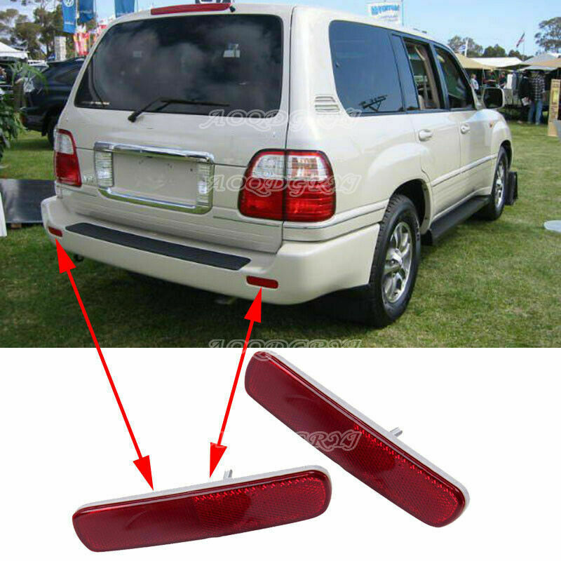 Car Accessories Rear Bumper Red Reflector Lamp Lens 2P For LEXUS LX470 ...