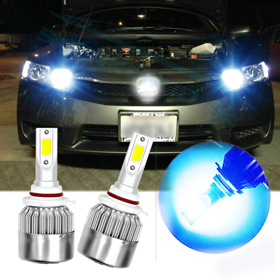 Ice Blue LED Headlight High Beam Conversion Kit for Honda Accord Civic ...